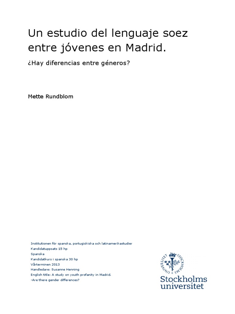 Uso del lenguaje soez en jóvenes madrileños | PDF | Blasfemia | Hombre