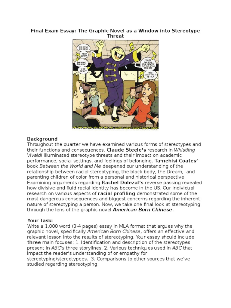 Final Exam Essay Graphic Novel Prompt | PDF | Stereotypes | Essays