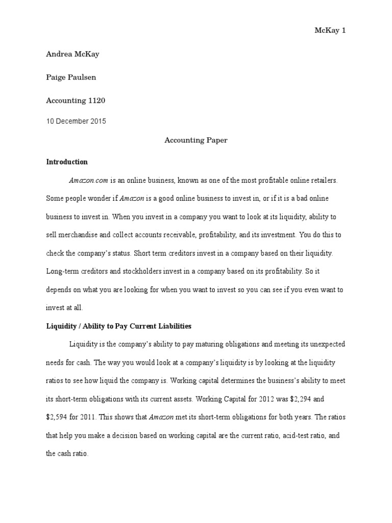 Amazon Financial Statement Analysis PT 2 Paper | PDF | Dividend | Revenue