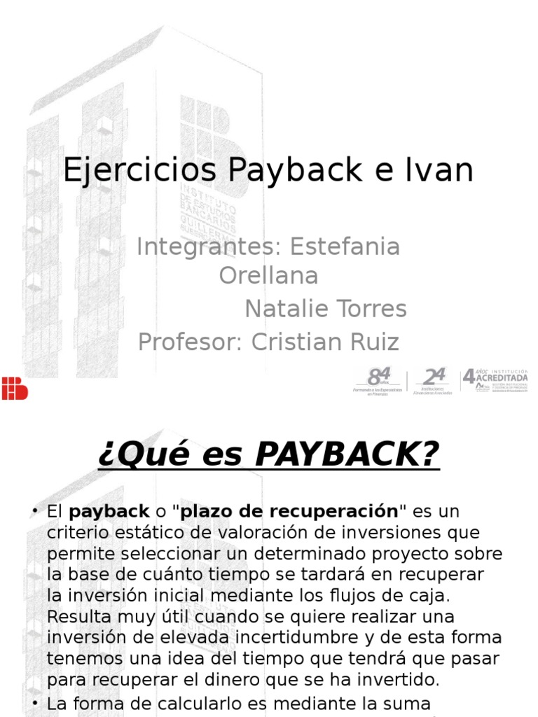 Ejercicios Payback e Ivan | PDF