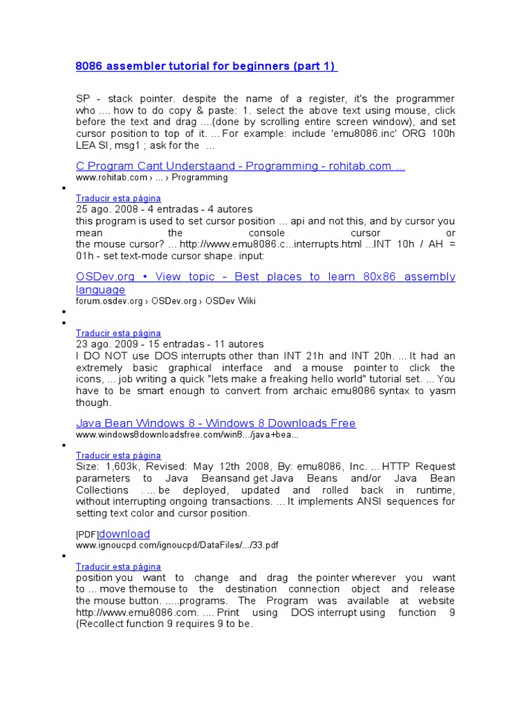 8086 Assembler | PDF | C (Programming Language) | Assembly Language