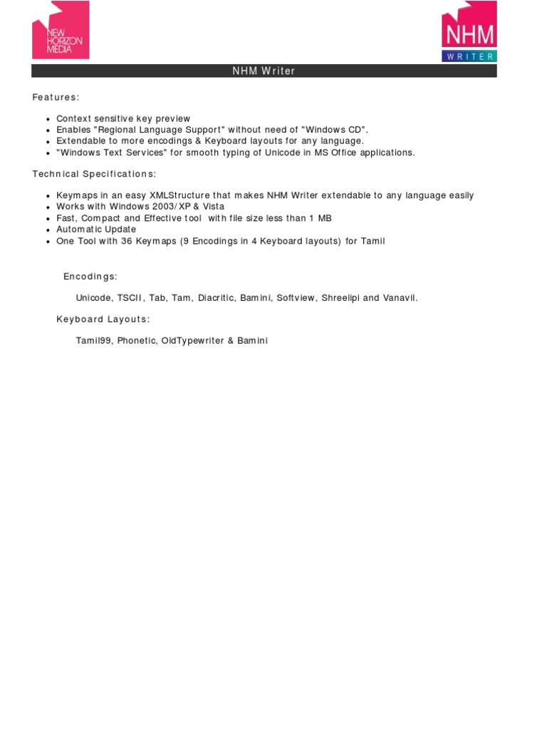 NHMWriter User Manual | PDF | Computer Keyboard | Ibm Pc Compatibles