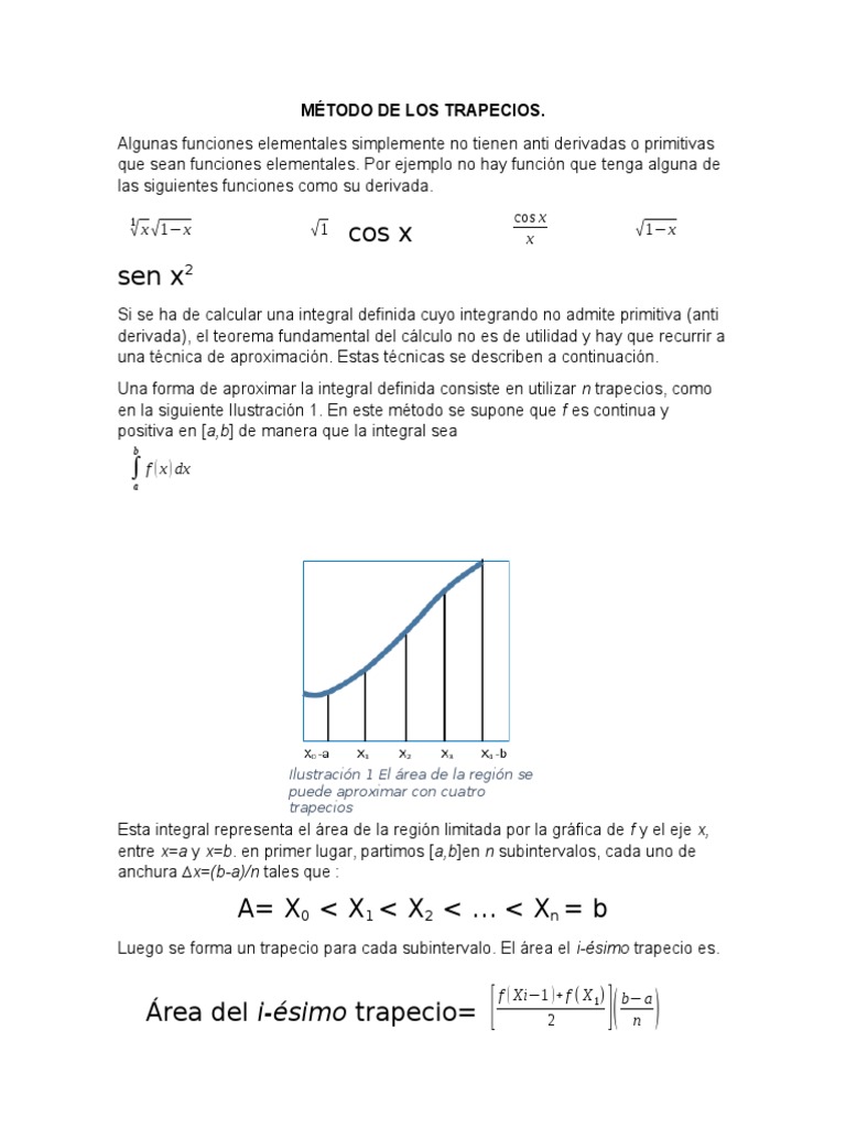 Metodo Trapezoidal | PDF | Integral | Funciones y mapeos