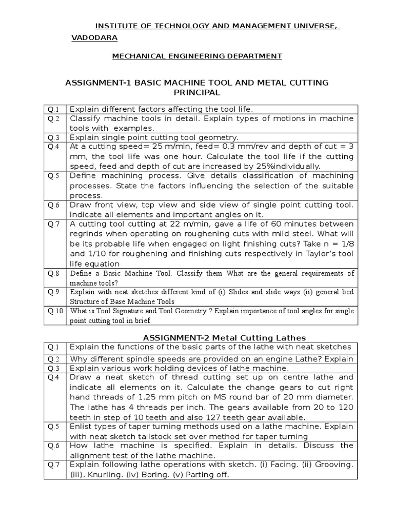 Assignment | PDF | Machining | Grinding (Abrasive Cutting)