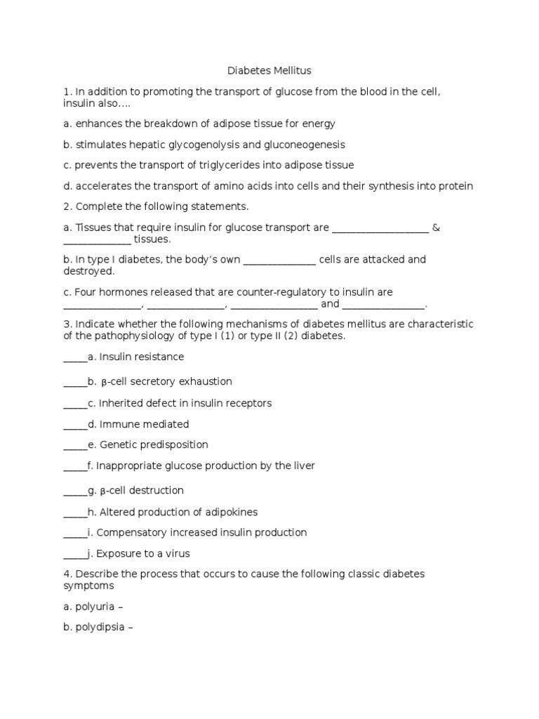 Diabetes Mellitus Study Guide | Download Free PDF | Diabetes | Insulin