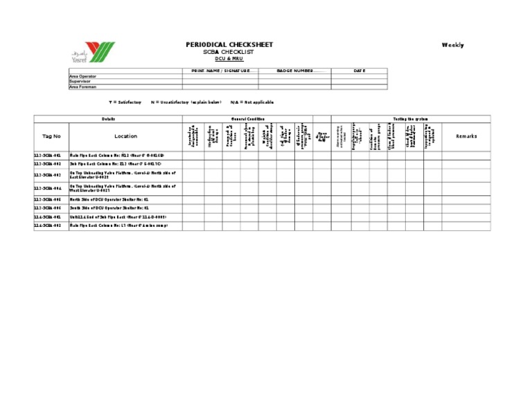 Scba Checklist | PDF