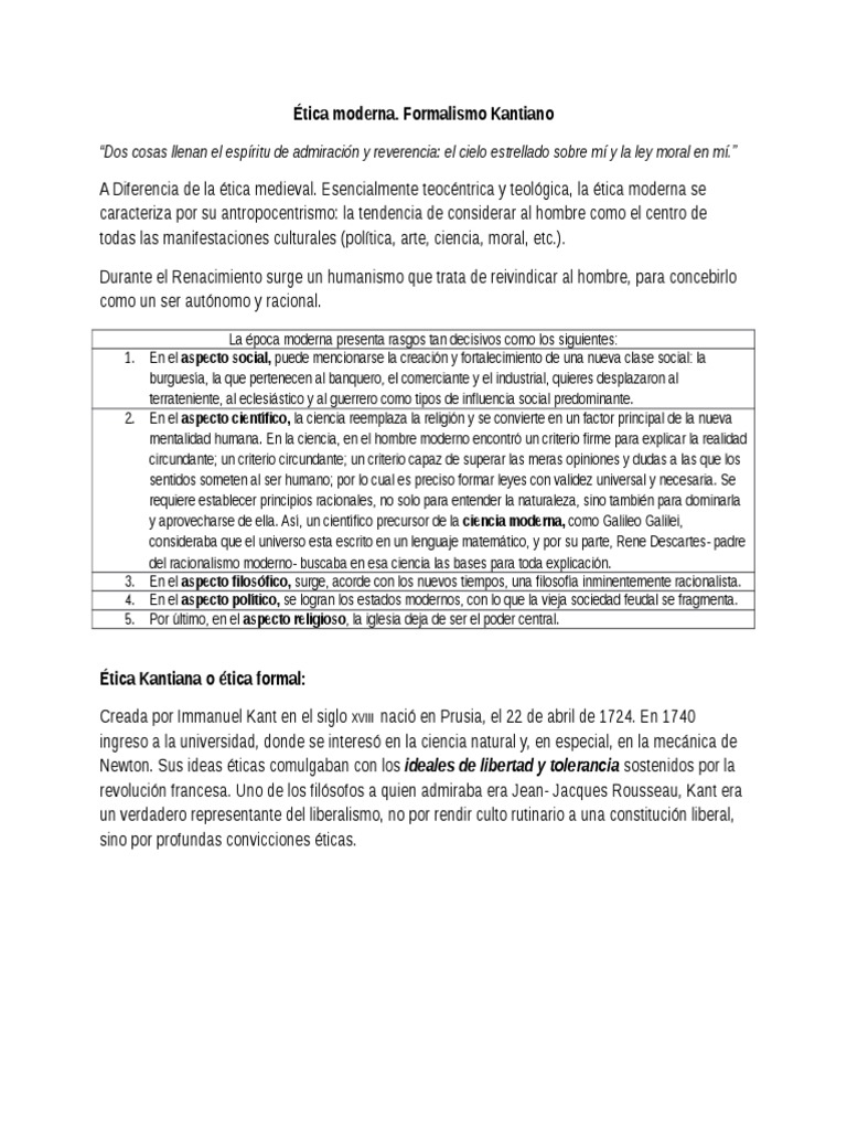 Ética Moderna | PDF | Immanuel Kant | Empirismo