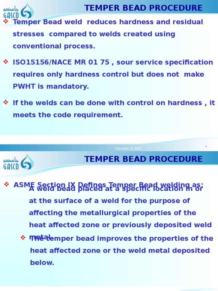 Temper Bead Procedure | PDF
