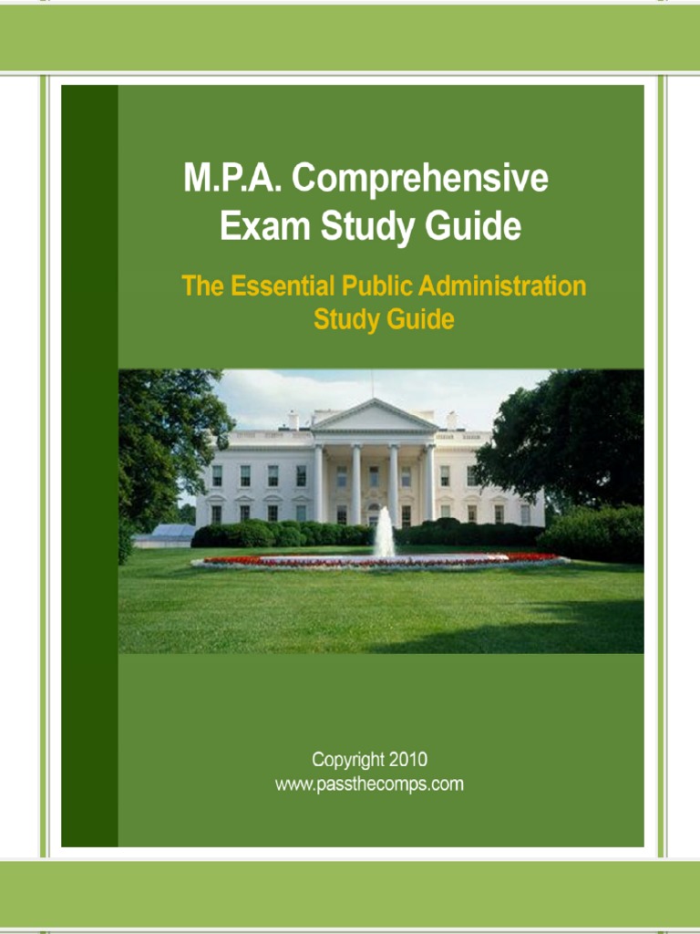 MPA Comps Study Guide | PDF | Interdisciplinarity | Public Administration