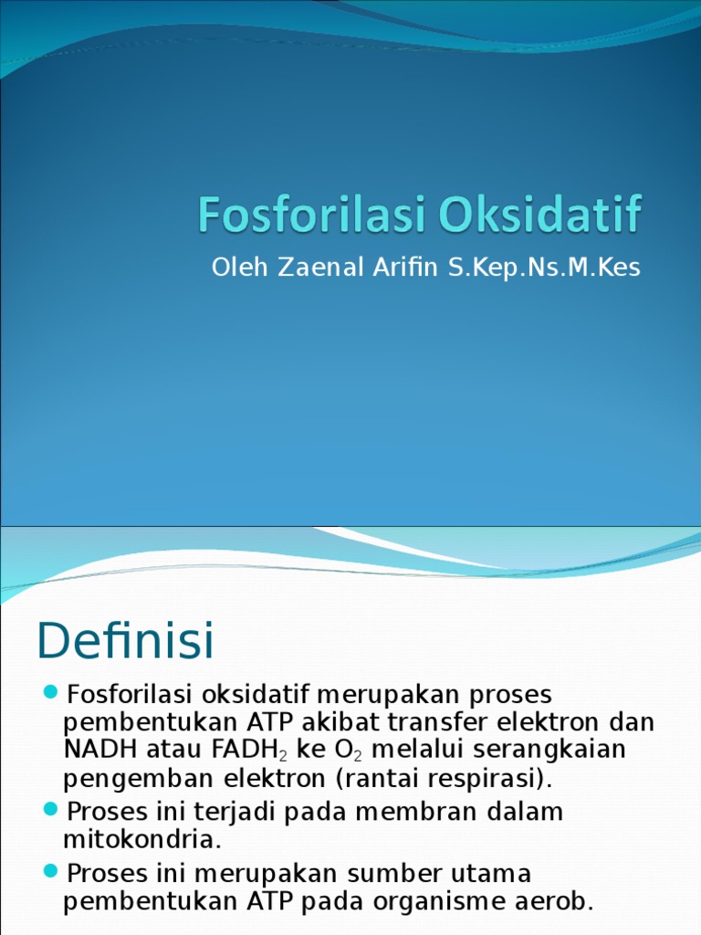 Fosforilasi Oksidatif | PDF