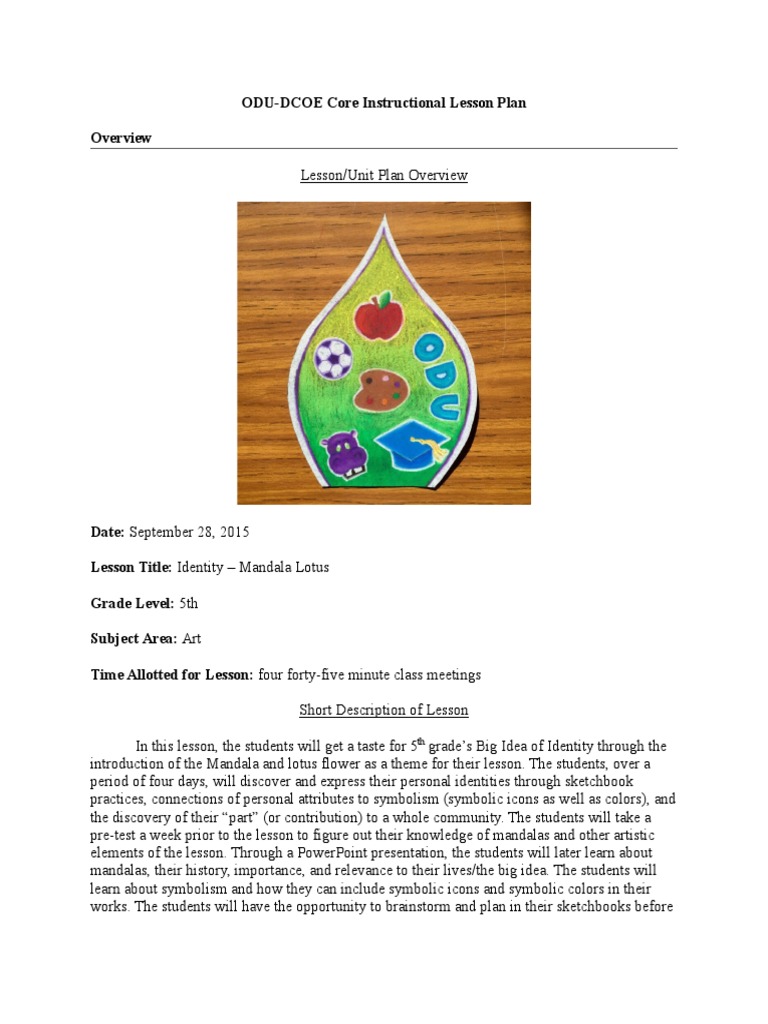 5th Grade Identity Mandala Art Lesson | PDF | Brainstorming | Mandala