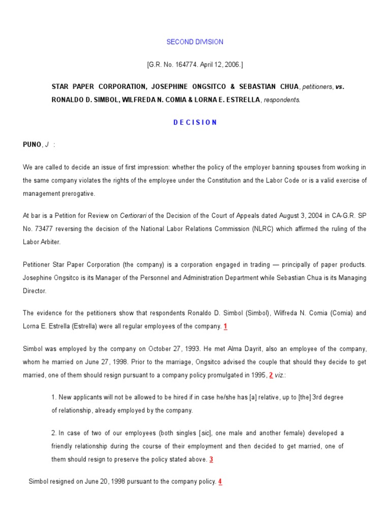 Star Paper Corp. v. Simbol (G.R. No. 164774 April 12, 2006) | PDF ...