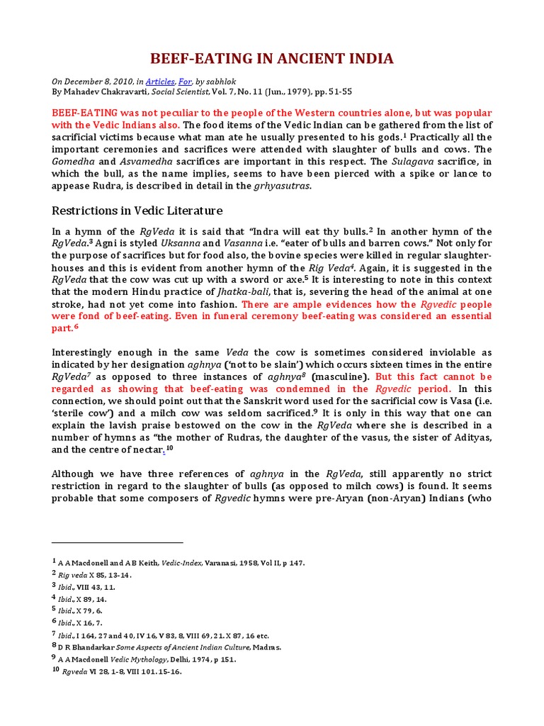 Ancient India's Beef-Eating Traditions: A Detailed Examination of the ...