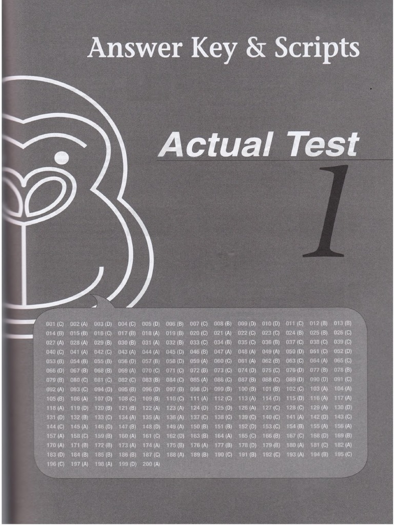 Key, Scripts-Actual Test 1 | PDF
