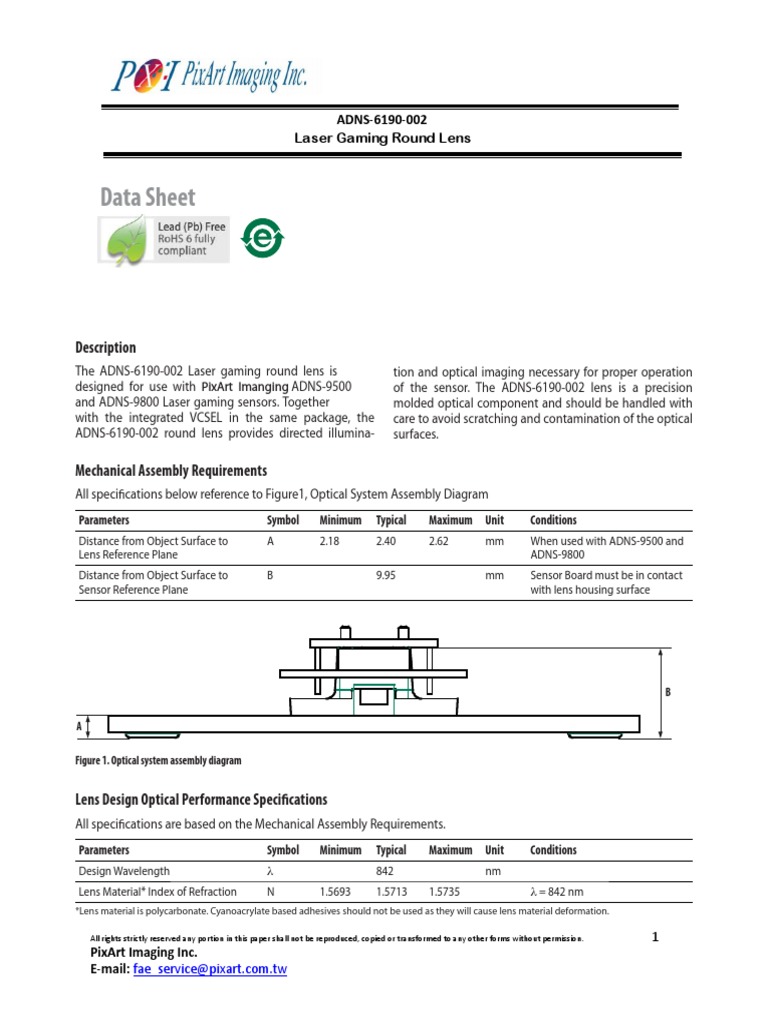 Adns 6190 | PDF | Optics | Lens (Optics)