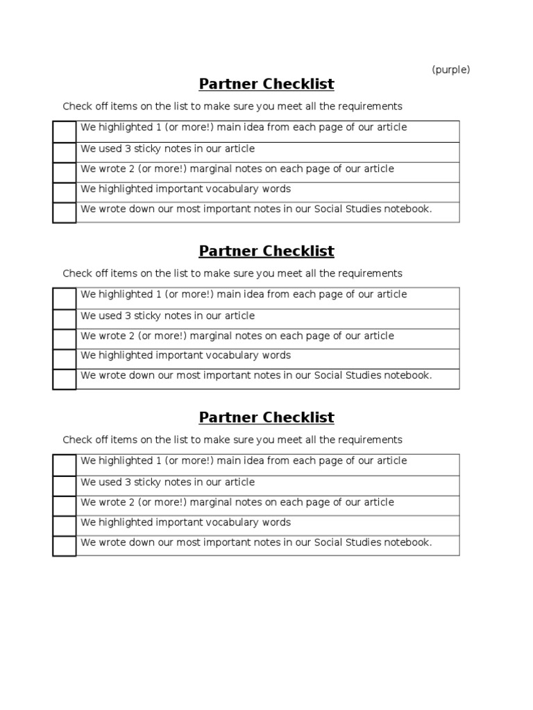 Study Partner Checklist Guide | PDF | Career & Growth | Foreign ...