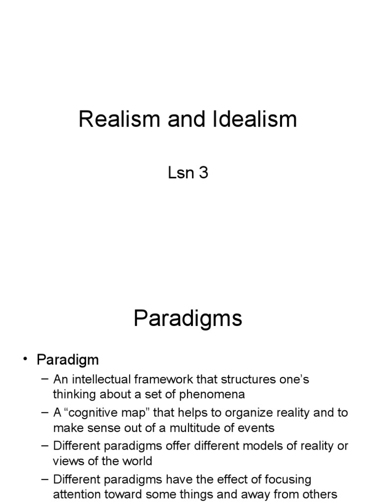 Realism vs. Idealism in Philosophy | PDF | Treaty Of Versailles ...