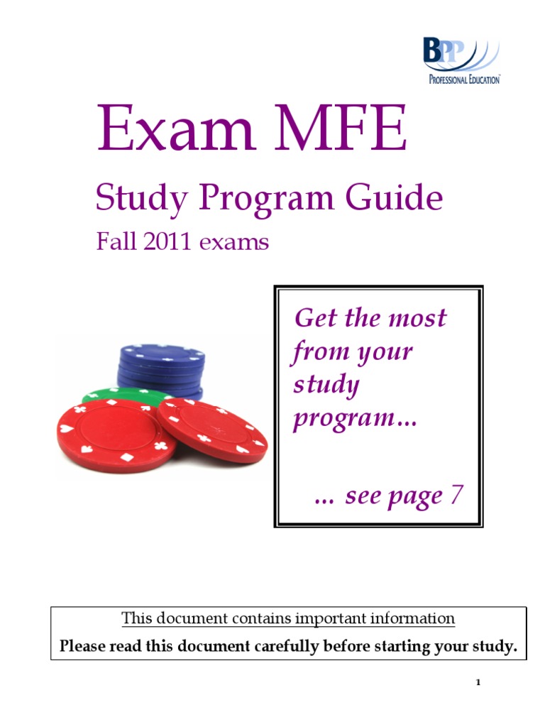 MFE Exam Study Program Guide | PDF | Option (Finance) | Moneyness