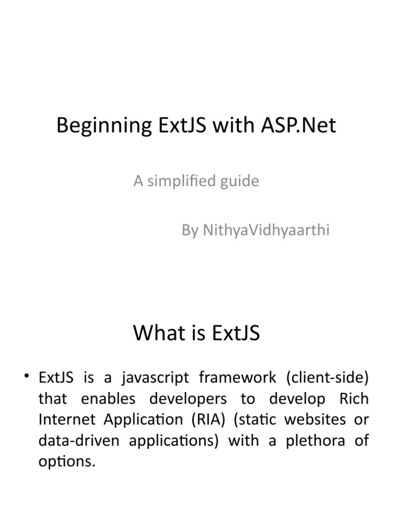 A Simplified Guide by Nithyavidhyaarthi | PDF | Ext Js | Computer ...