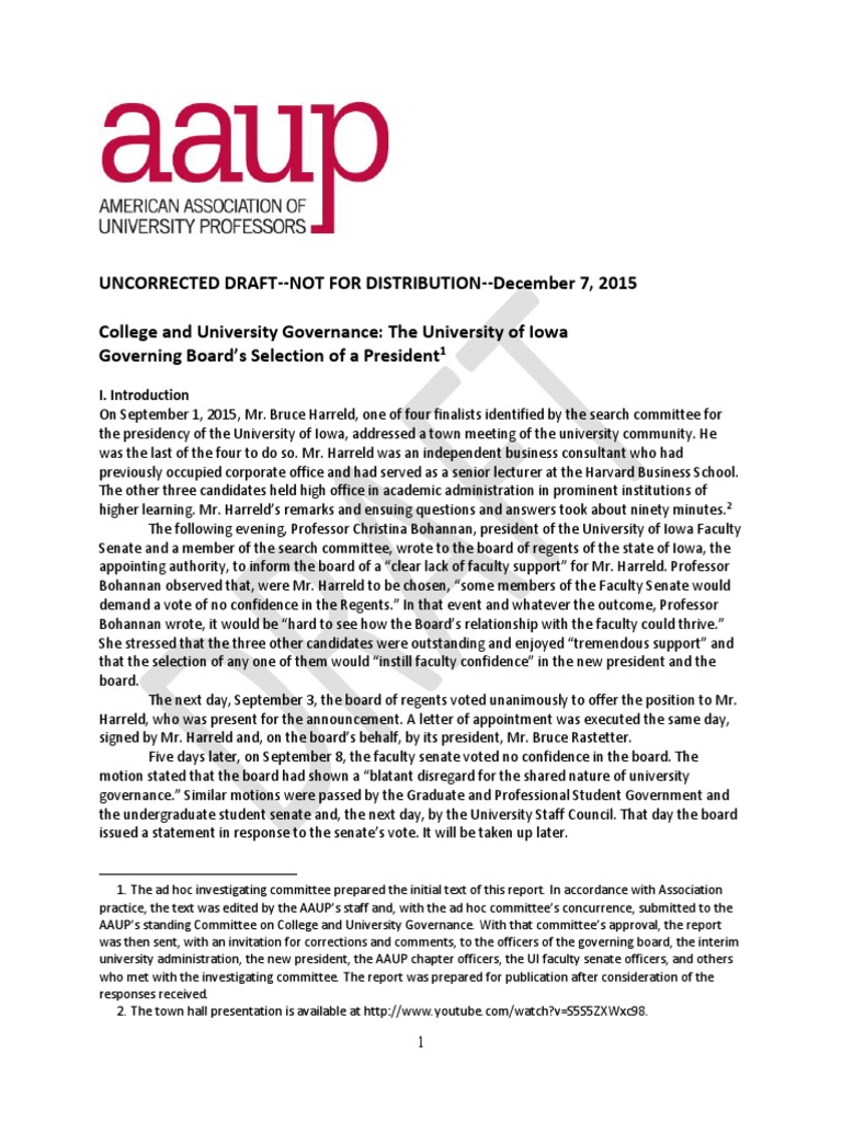 AAUP Report | PDF | University | Academic Degree