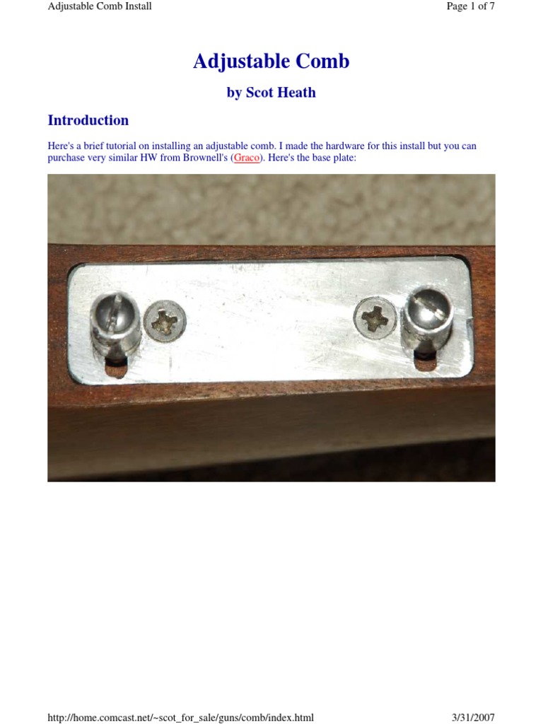 Adjustable Comb by Scot Heath | PDF | Screw | Tools