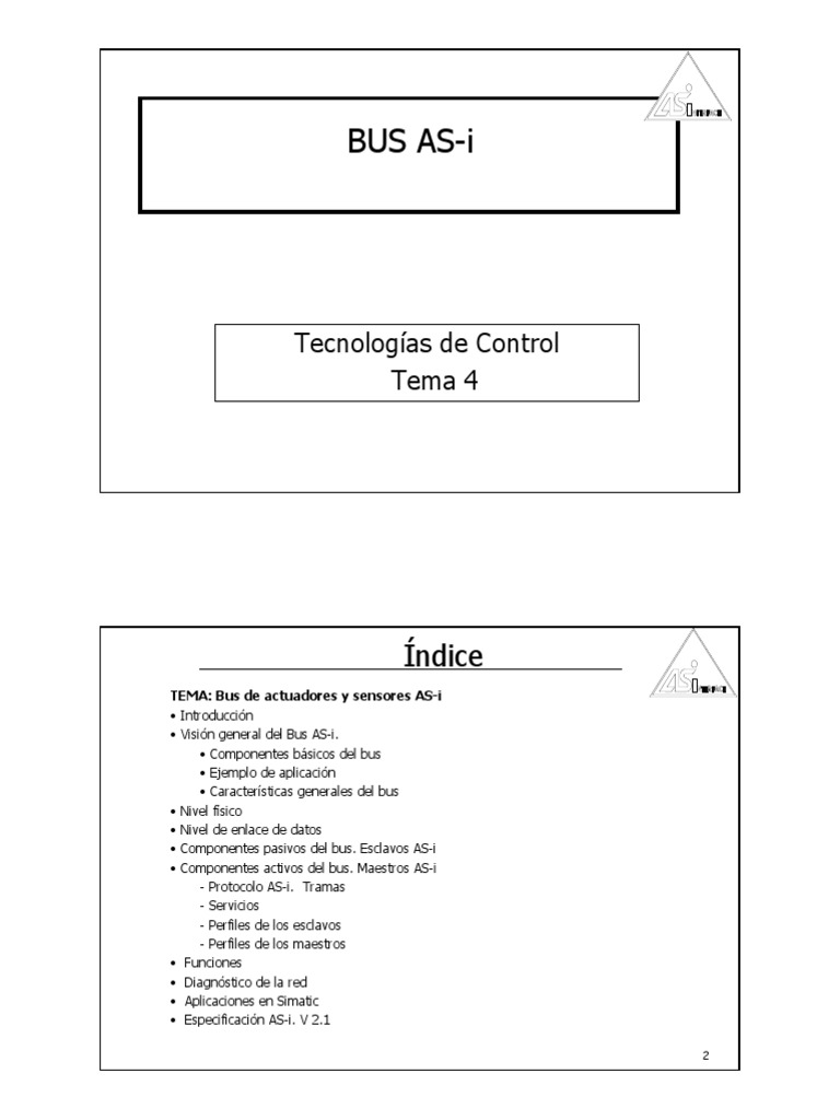 Bus - ASi | PDF | Transmisión de datos | Controlador lógico programable