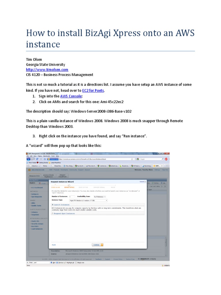 Setting Up A BizAgi Xpress Server On AWS | PDF | Centralized Computing ...