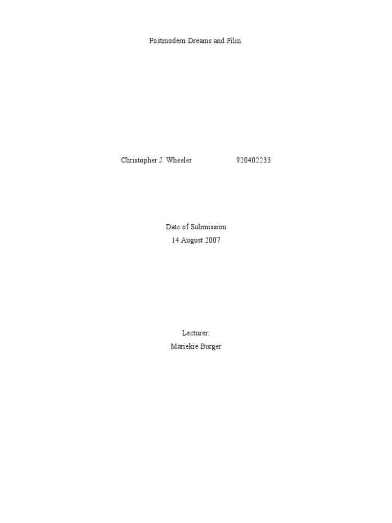 Postmodern Identity: "Waking Life" | PDF | Postmodernism | Consumerism