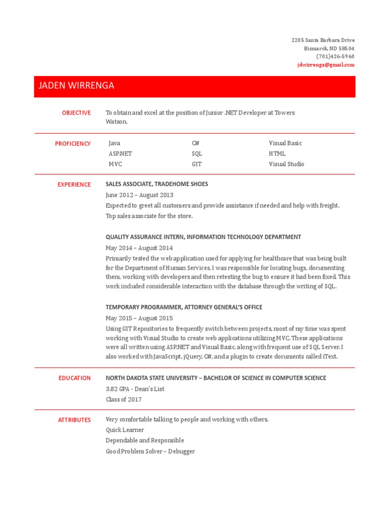 TW Resume | PDF | Business | Computers