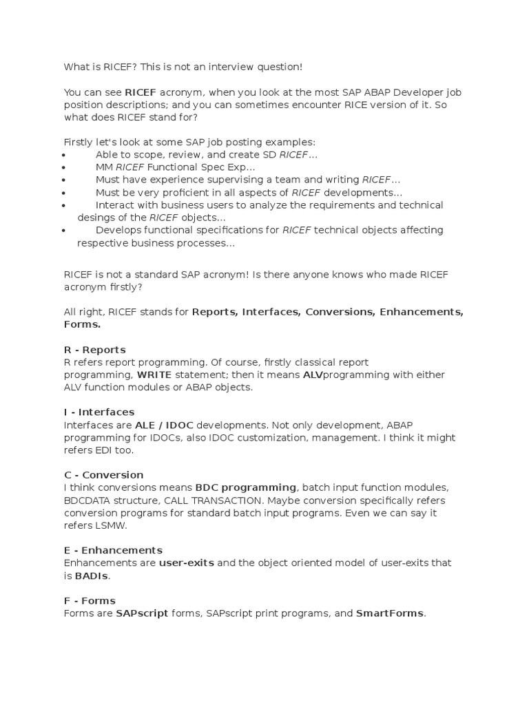 Basics of Ricef | PDF