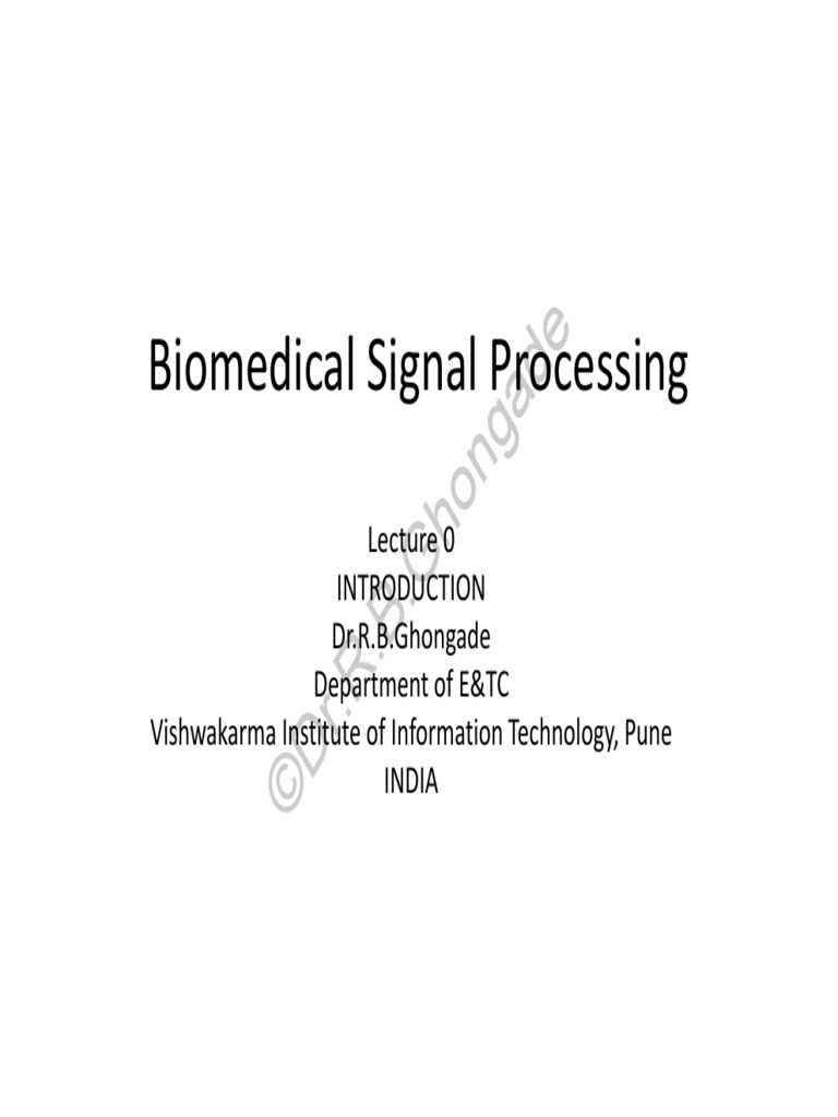 Biomedical Signal Processing Lectures 2011-12 | PDF | Membrane Potential | Chemical Synapse
