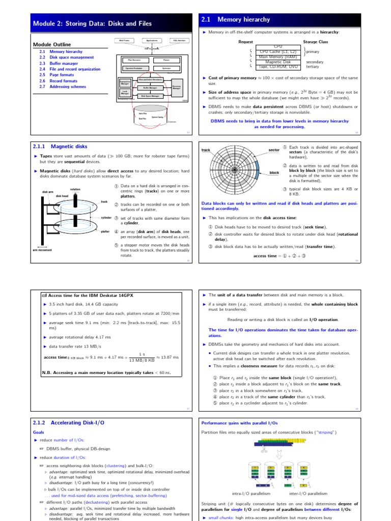 Module 2 Storing Data Disks And Files 21 Memory Hierarchy Download 0610