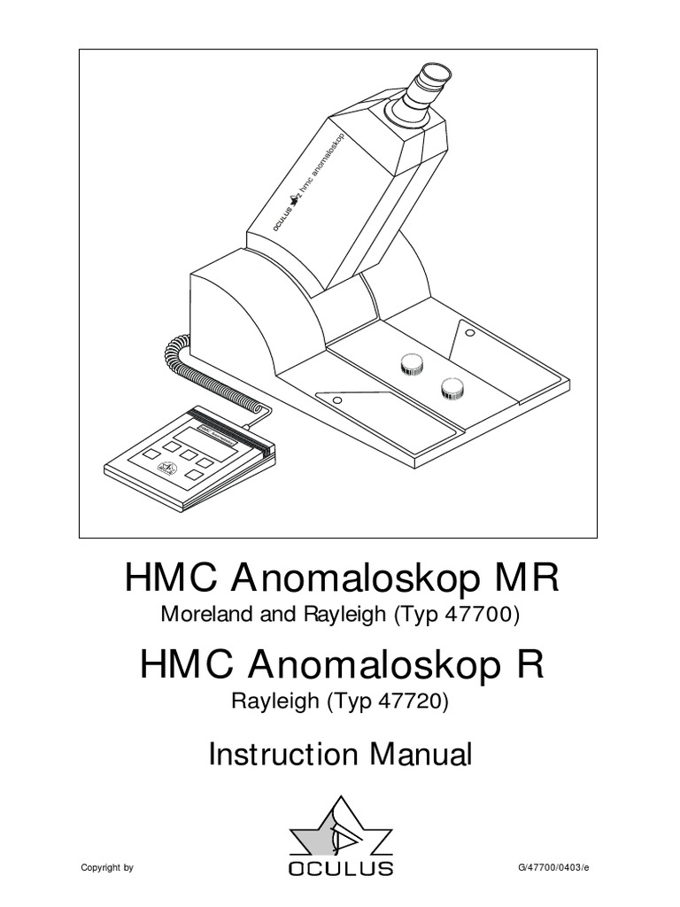 Anomaloscope Instruction Manual | PDF | Ac Power Plugs And Sockets | Color