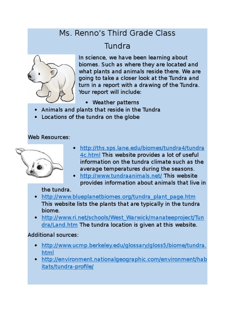 Tundra Biome Report and Drawing | PDF | Foreign Language Studies