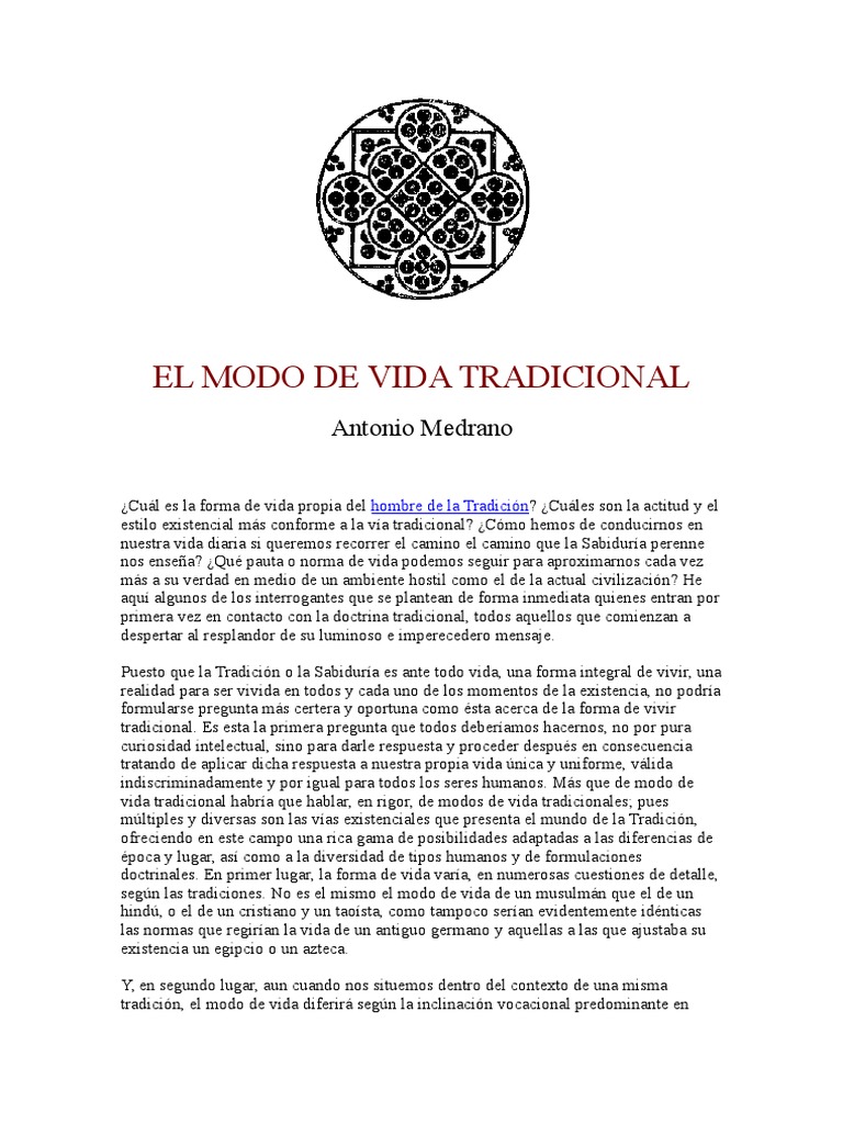 El Modo de Vida Tradicional | PDF | Vida | Verdad