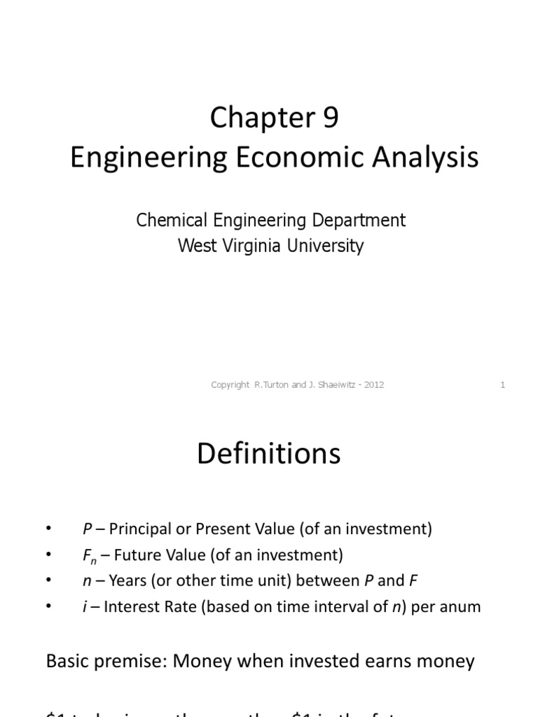 Chapter 9 - Engineering Economics | PDF | Interest | Depreciation