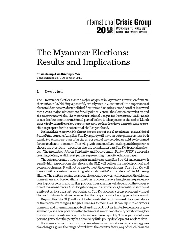 Myanmar Elections 2015: NLD Victory Insights | PDF | Myanmar | Elections