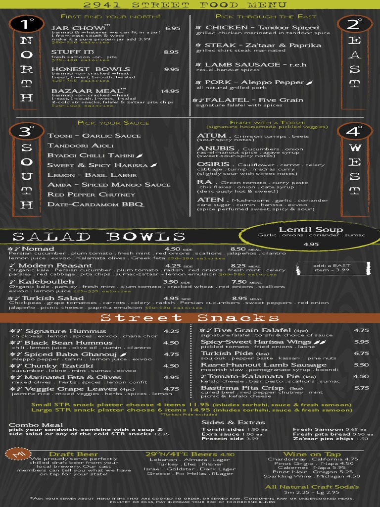 2941 Street Food Menu | PDF | Iranian Cuisine | Middle Eastern Cuisine