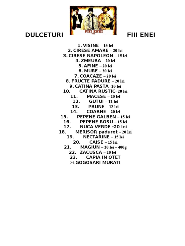 Dulceturi Fiii Enei | PDF