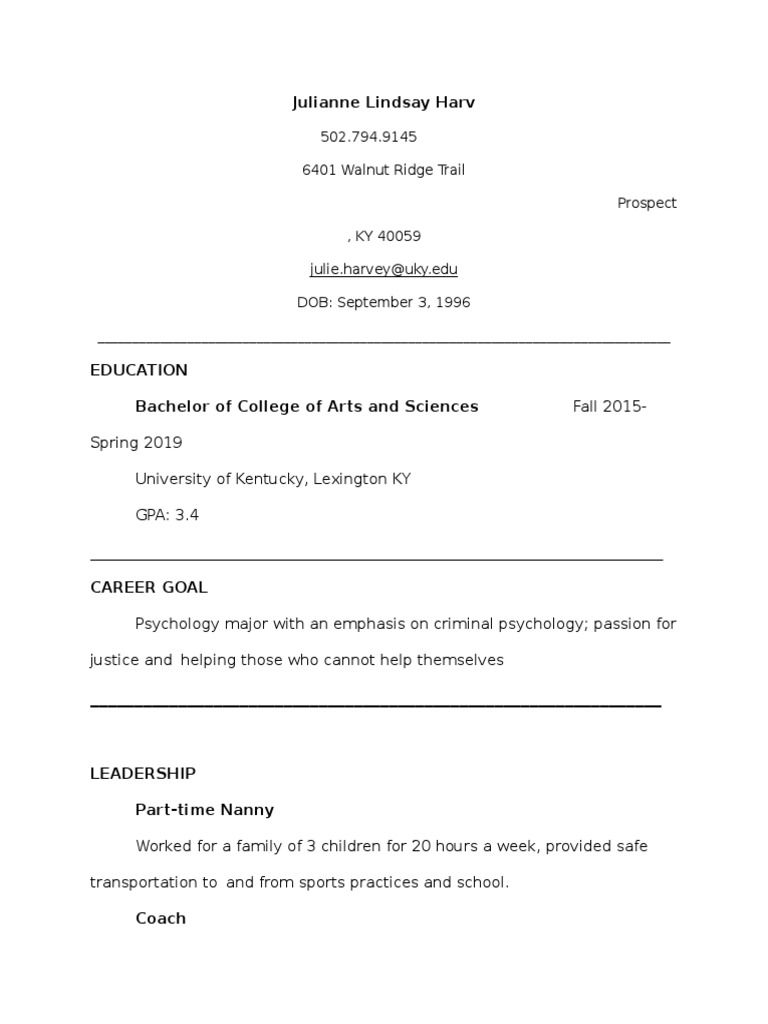 Alexandra Ilitch: Career Goals in Psychology | PDF