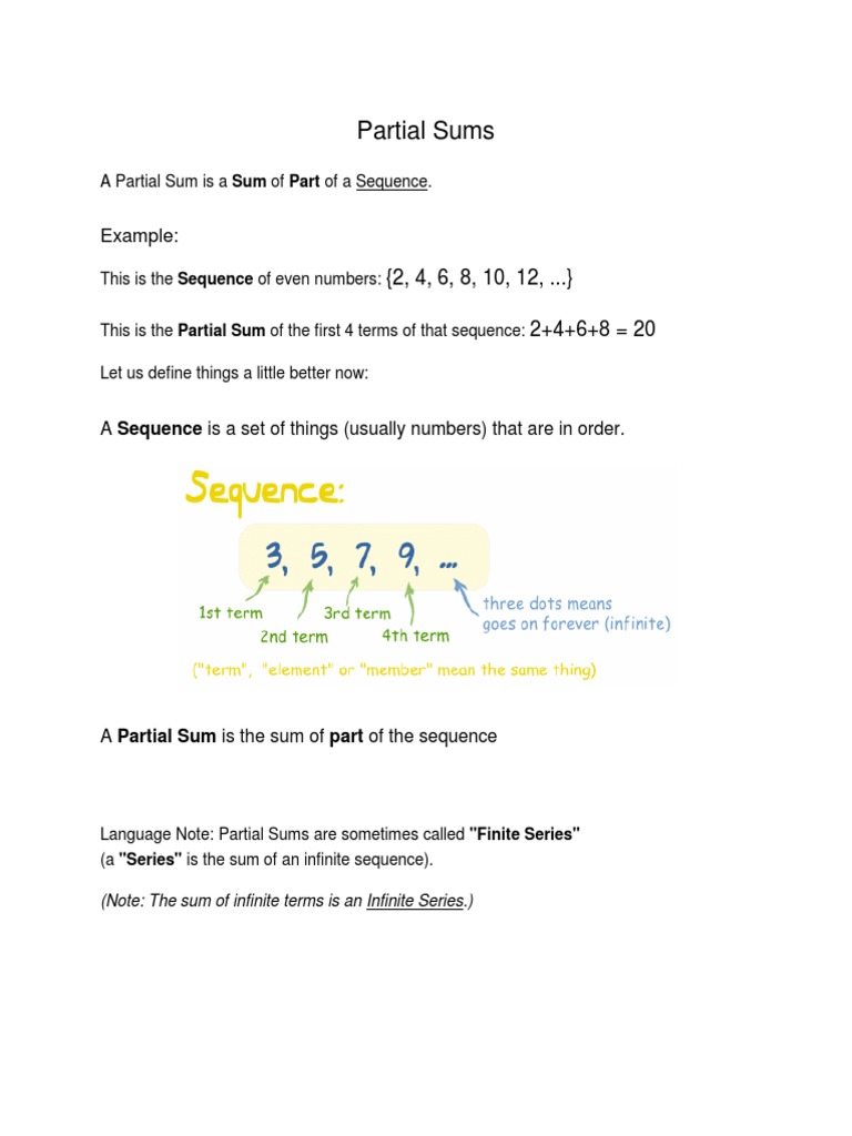 48 Partial Sums | PDF | Summation | Series (Mathematics)