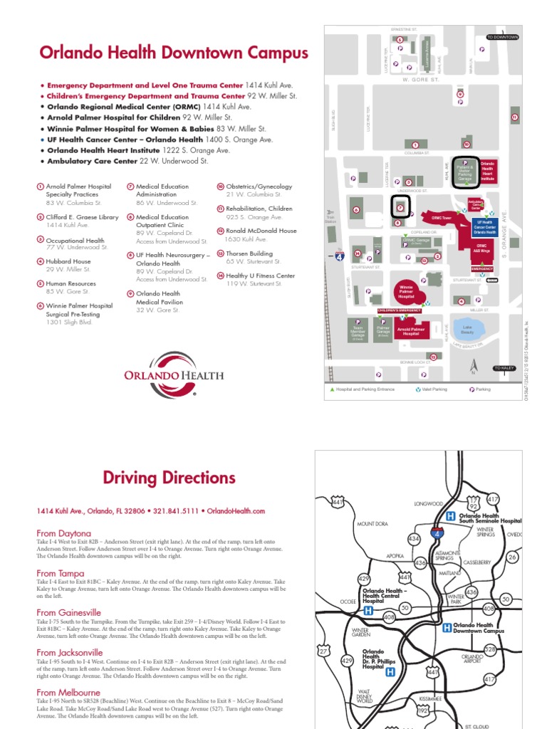 Downtown Orlando Campus Map | Health Care | Medical