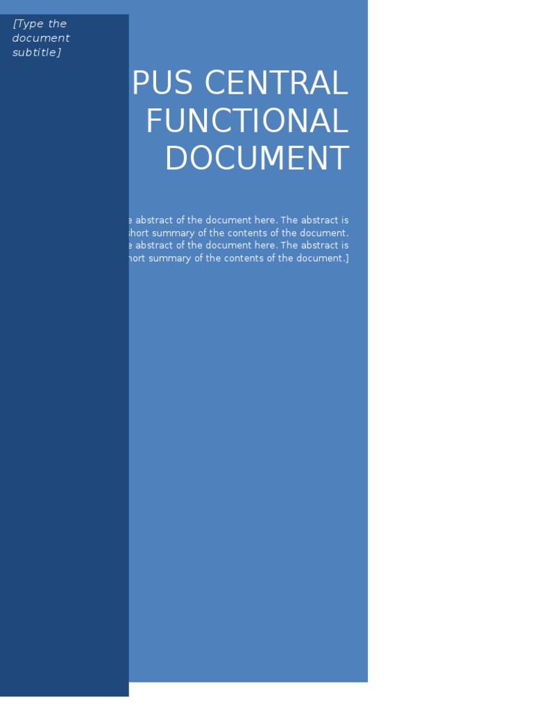 Campus Central Functional Document: (Type The Document Subtitle) | PDF ...