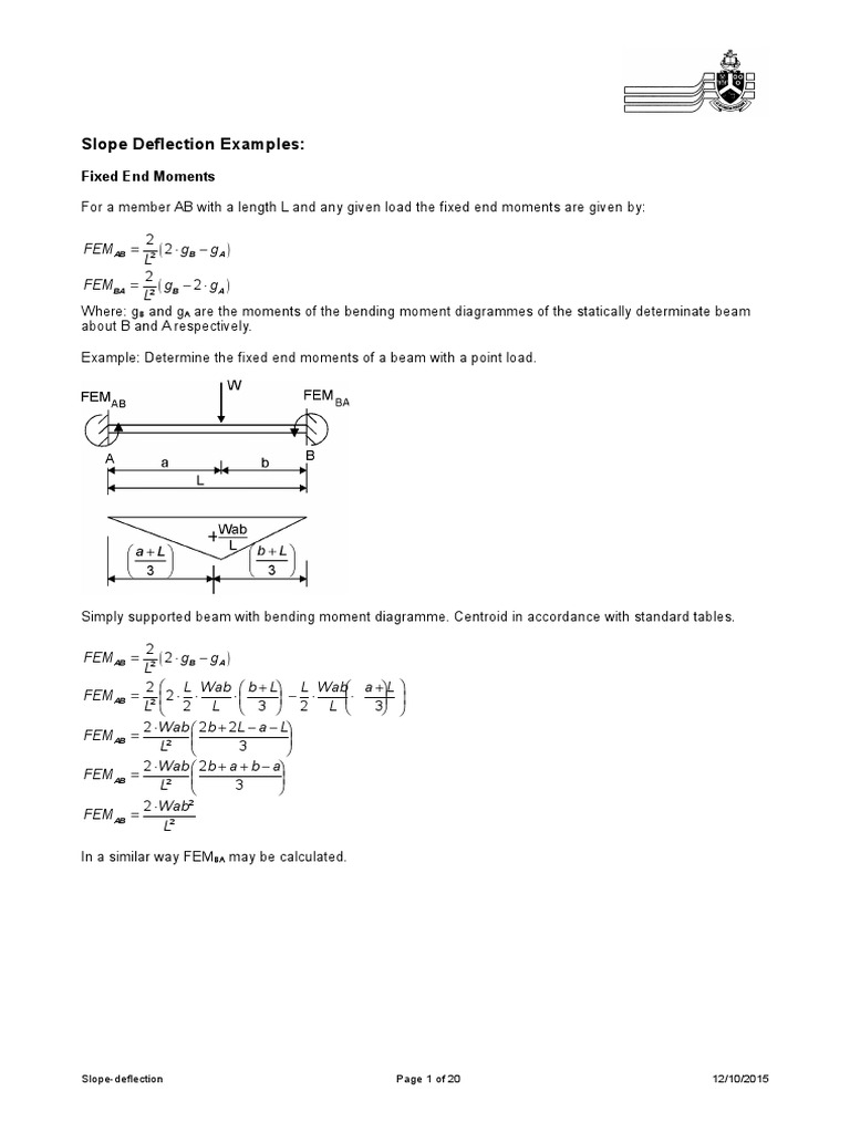 Slope Deflection Examples | PDF | Bending | Beam (Structure)
