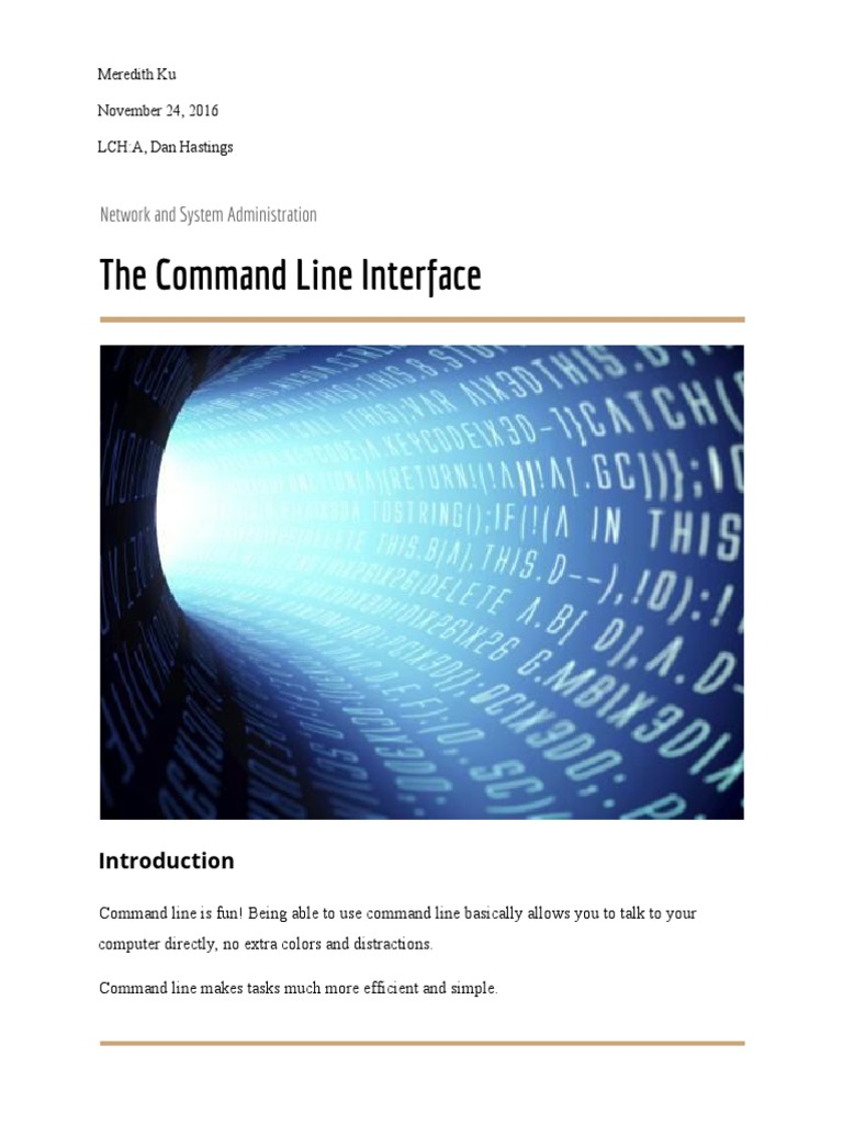 The Command Line Interface: Network and System Administration | PDF | Command Line Interface ...
