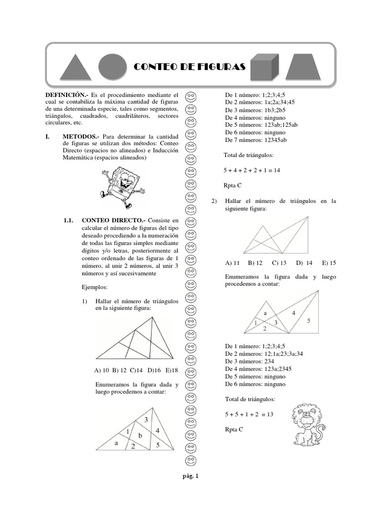 Conteo - de - Figuras - 1ro Secundaria | PDF | Triángulo | Objetos geométricos