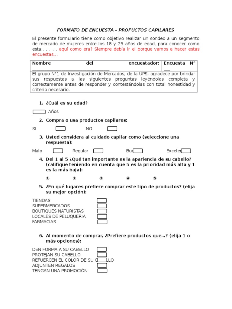 Formato de Encuesta | PDF
