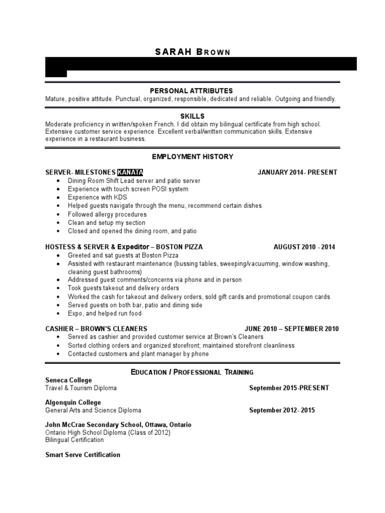 Sarah Resume | PDF