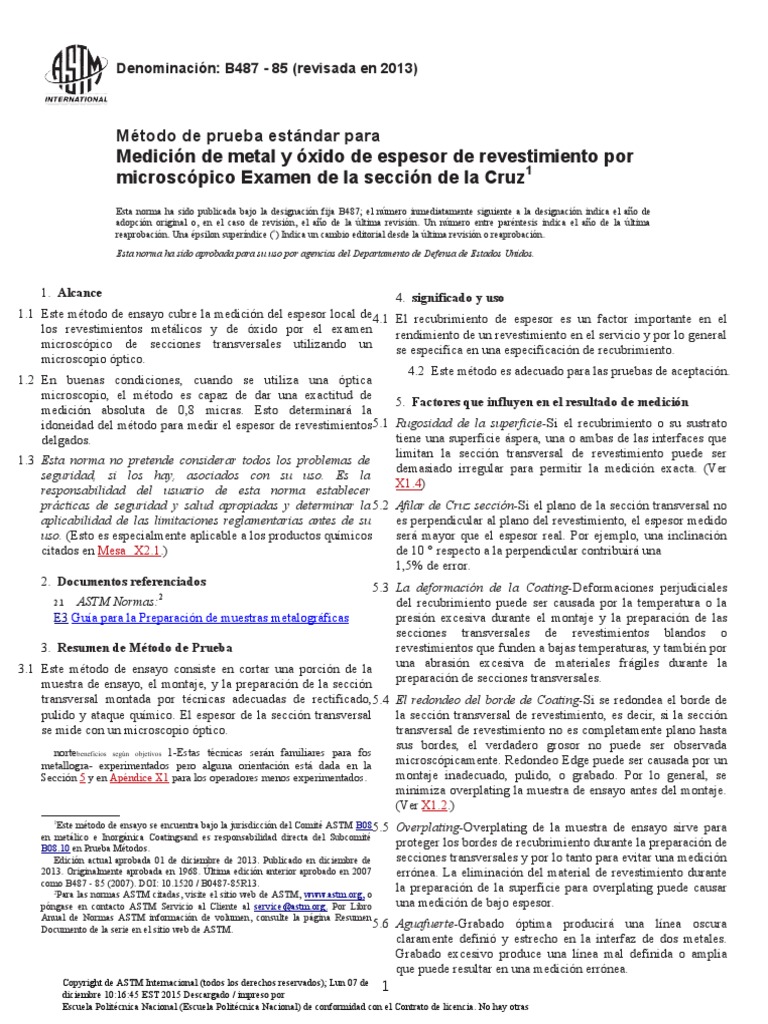 ASTM B487.en - Es | PDF | Revestimiento | Aluminio