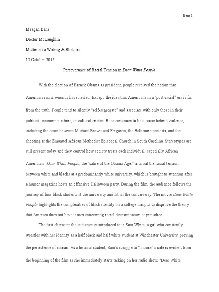 Rhetorical Analysis | PDF | Racism | Discrimination & Race Relations